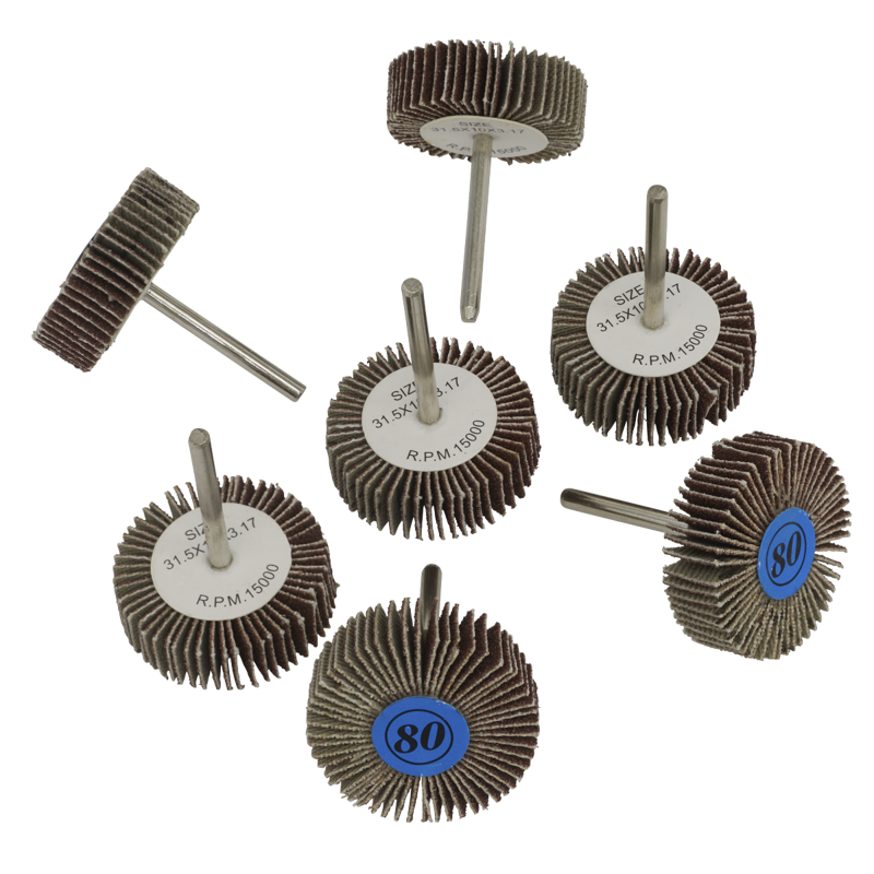 Sealey RTA7FW Rotary Tool Abrasive Flap Wheel Set 7pc 30mm - BearingBoys