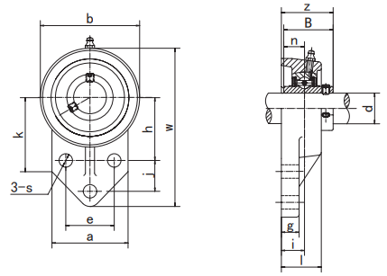 UCFB204 3 Bolt Cast Iron Bracket Flange Bearing with SSUC204 20mm with ...