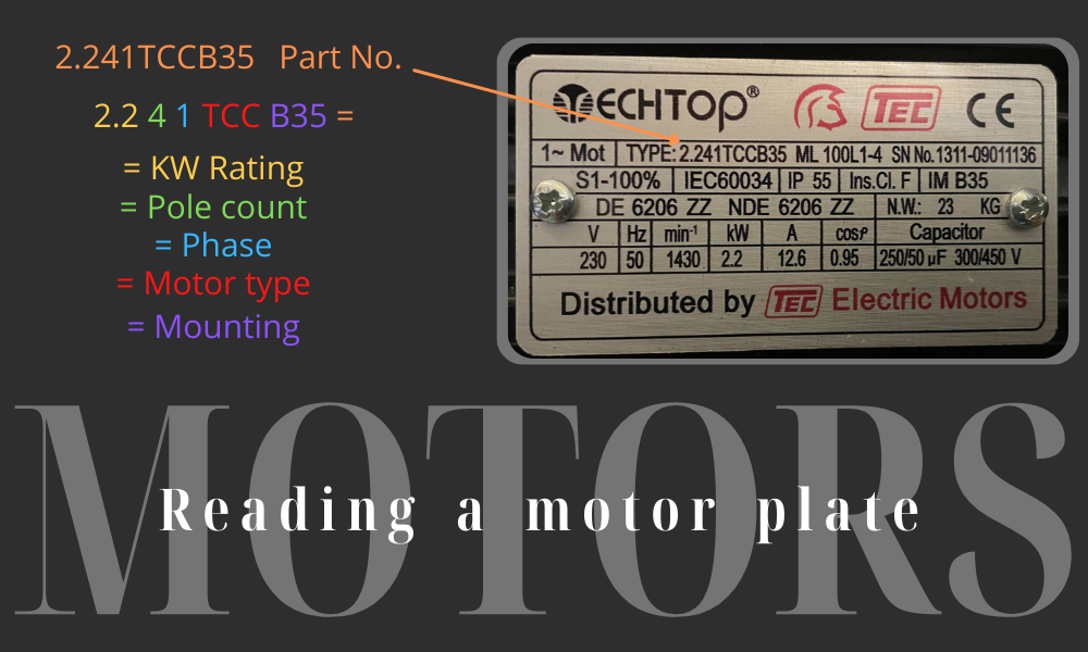 READ A MOTOR PLATE - :: Bearing Boys.co.uk