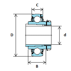 YAR 206-2F SKF 30mm Bearing Insert with Grub Screws - BearingBoys