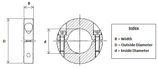 CADB15Z 15mm Double Split Zinc Plated Shaft Collar - BearingBoys